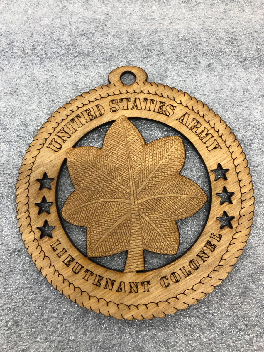 Army Officer Rank Insignia LIEUTENANT COLONEL wooden ornament ...