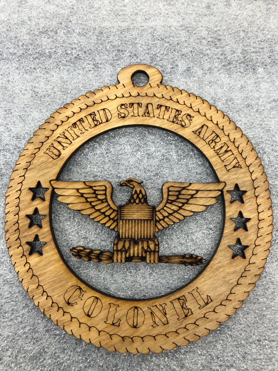 Army Officer Rank Insignia COLONEL wooden ornament – Carolina Creations llc