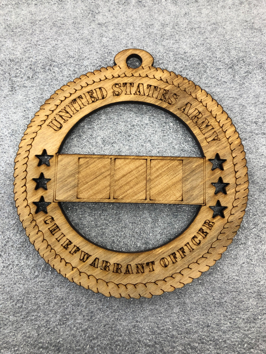 Army Officer Rank Insignia CHIEF WARRANT OFFICER CW3 wooden ornament ...