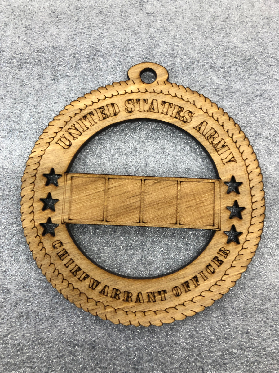 Army Officer Rank Insignia CHIEF WARRANT OFFICER CW4 wooden ornament ...