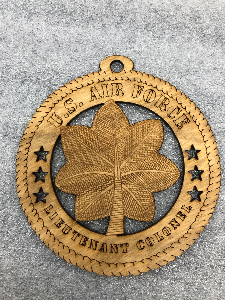 Air Force Officer Rank Insignia LIEUTENANT COLONEL wooden ornament ...