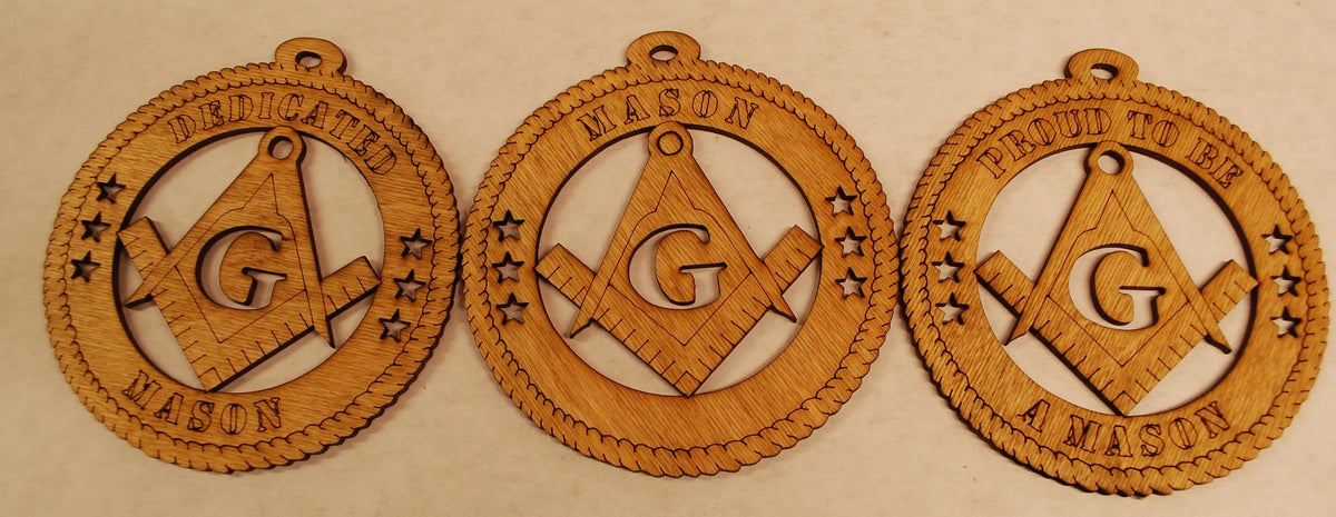 Dedicated Mason laser cut ornament – Carolina Creations llc