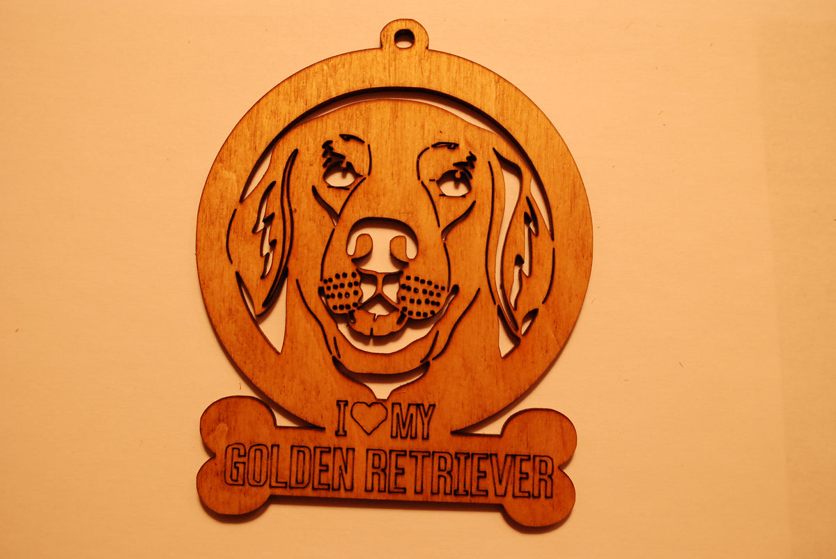 GOLDEN RETRIEVER LASER CUT Dog Ornament – Carolina Creations llc