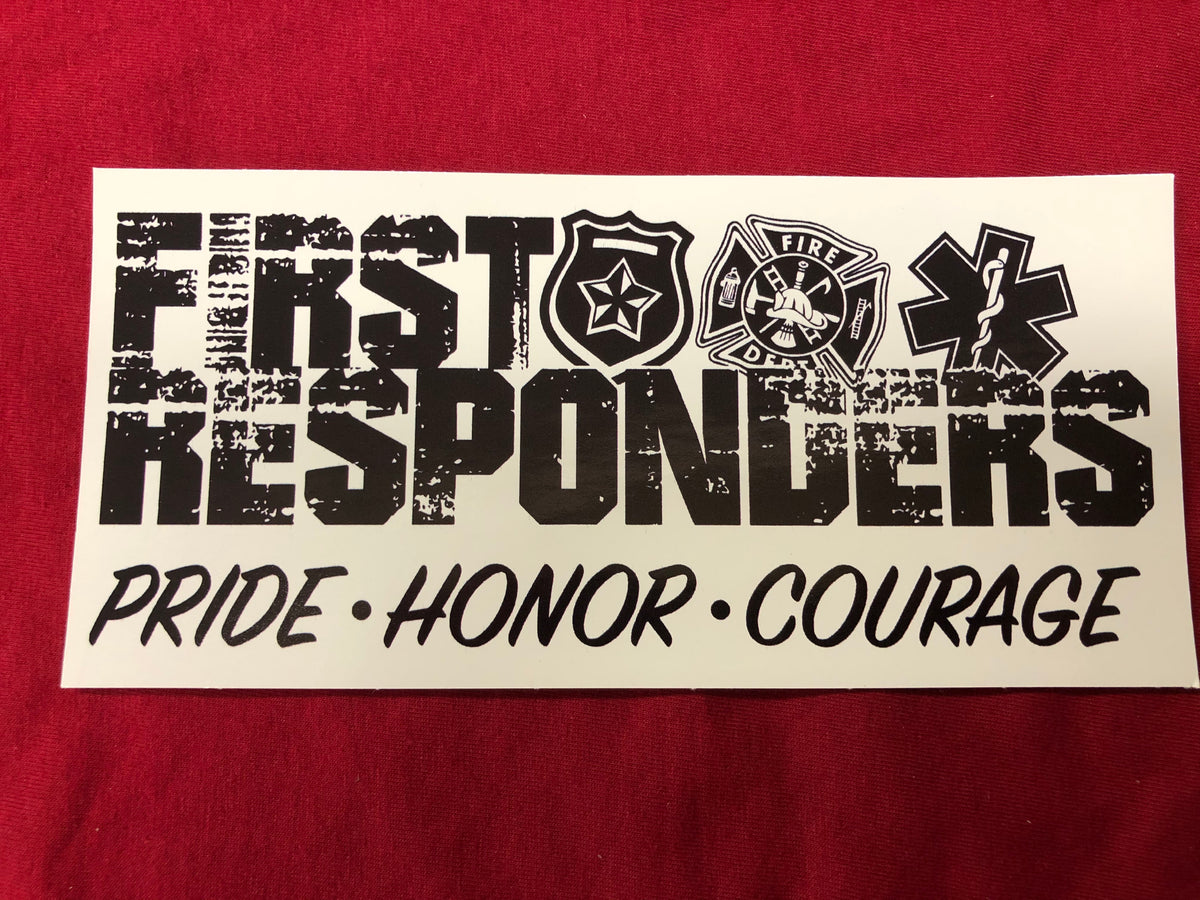 First Responders EMT, fire and police Sticker – Carolina Creations llc